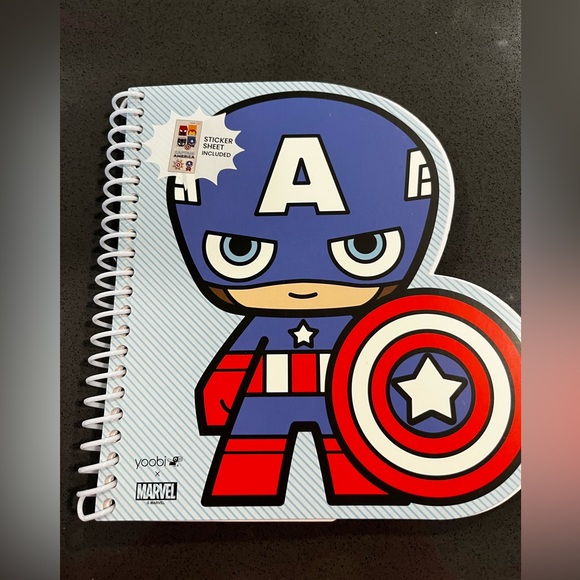 Marvel | Office | Captain America Cutout Mini Journal With Stickers ...